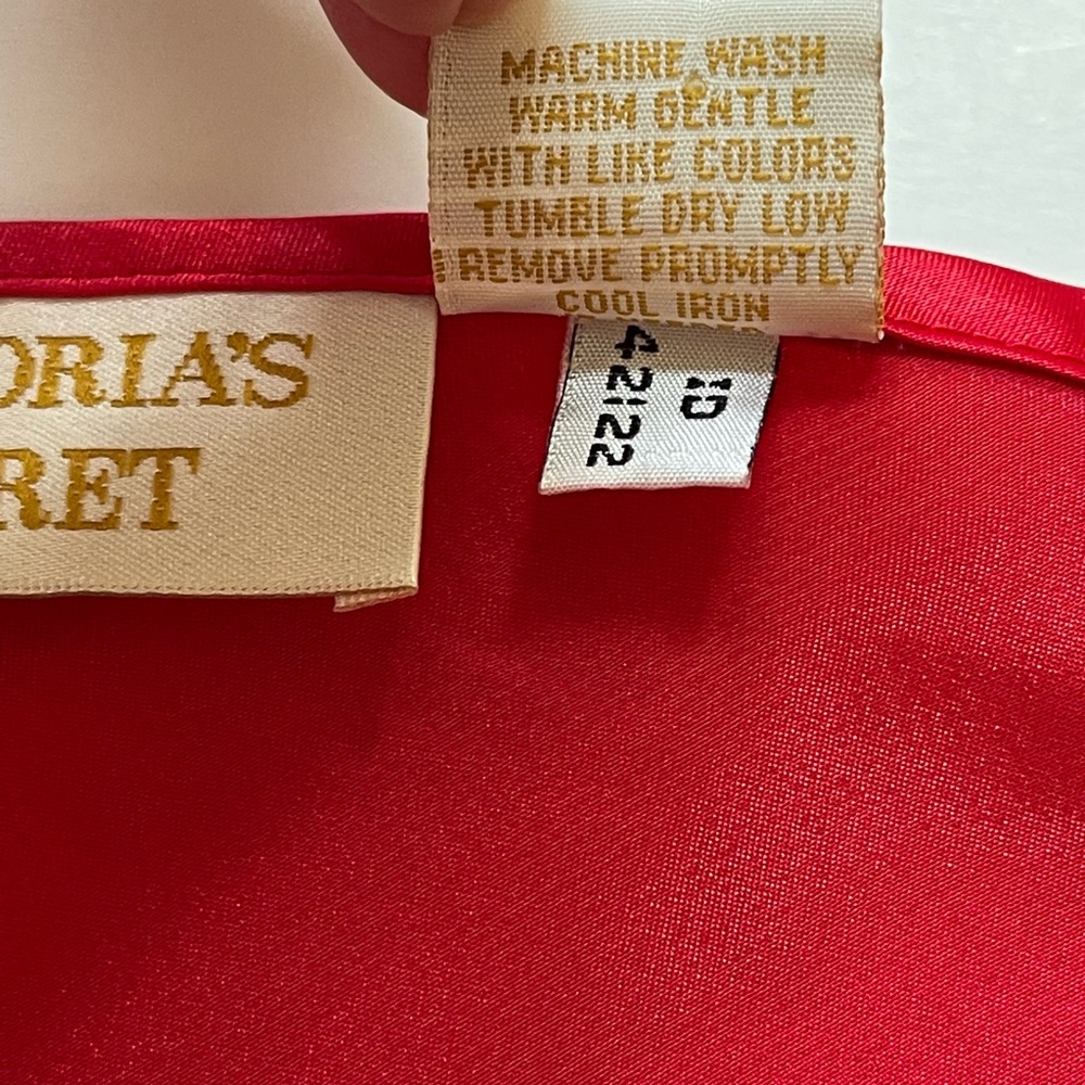 Vintage Victoria’s Secret Gold Label Red Satin Night … - Gem